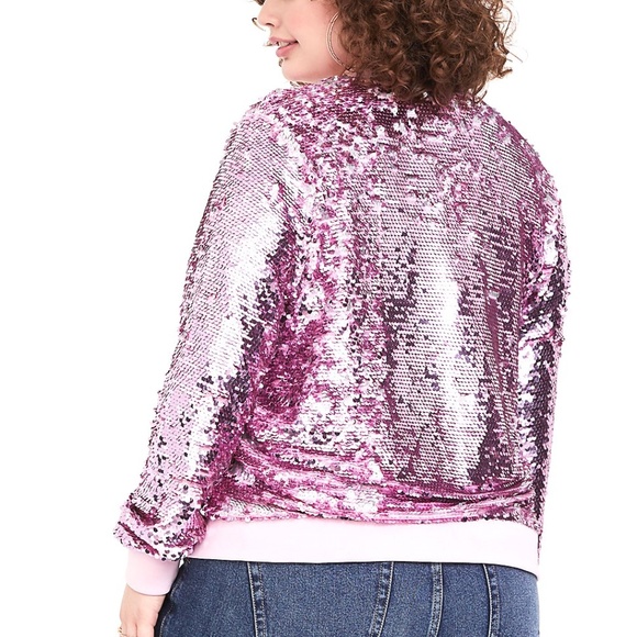 torrid | Jackets & Coats | X 2x 3x Torrid Pink Sequin Barbie Bomber ...